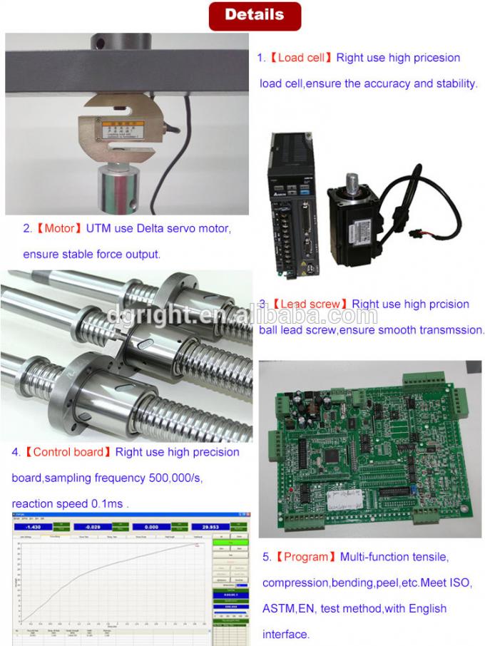 PC Control Single Pole Pressure Testing Machine High Efficiency ASTM D903