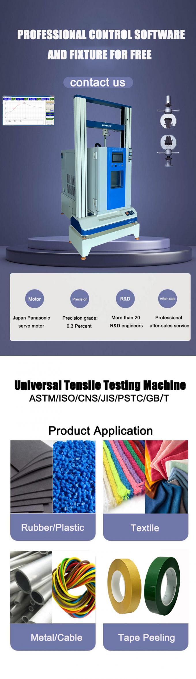 100KN Lab Universal Tensile Testing Machine With Temperature And ...