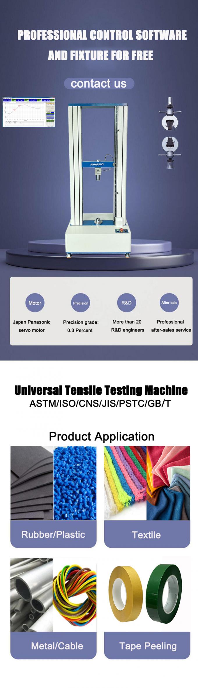 Textile Fabrics Tensile Strength Tester Double Column Universal Testing ...